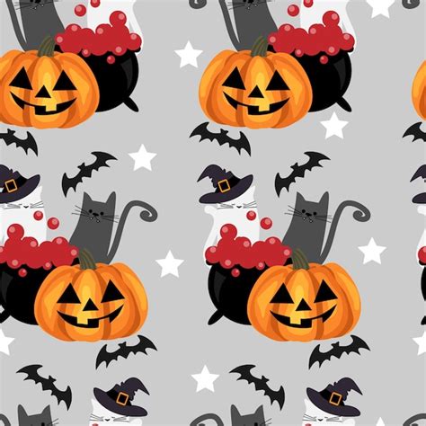 Premium Vector Halloween Seamless Pattern