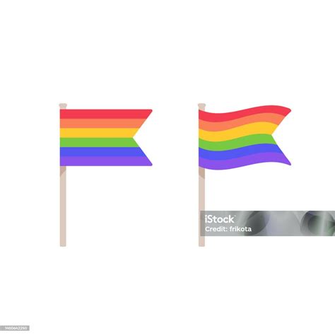 프라이드 Lgbtq 플래그 아이콘 세트 무지개 기호 게이 프라이드 월 벡터 일러스트 레이 션 평면 디자인 6월에 대한 스톡 벡터