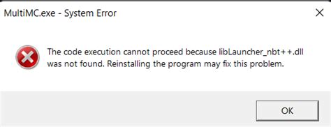 Can T Open Multimc If It Is On My Desktop As It Says The Code Execution Cannot Proceed Because