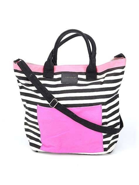 Victoria S Secret Color Block Stripes Pink Tote One Size 68 Off