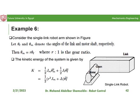 Robot Control Lect 5 Part 1 Engineering Production Example 6