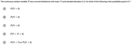 Solved The Continuous Random Variable N Has A Normal Distribution With