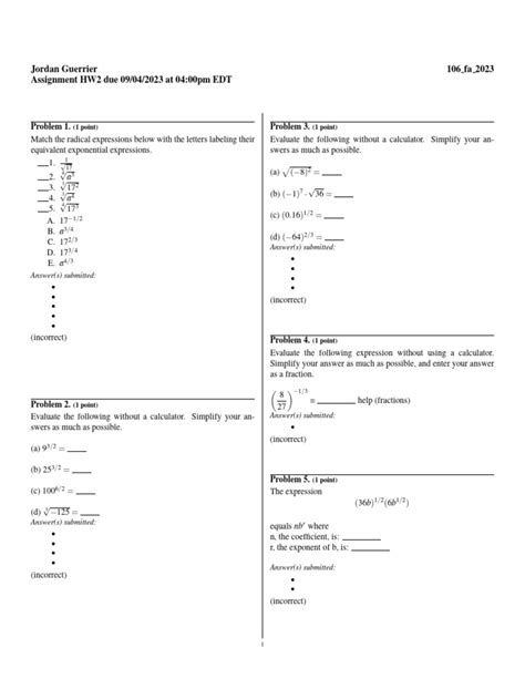 106fa2023 Pdf Factorization Equations