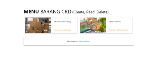 Source Code Php Mysql Crd Barang Create Read Delete