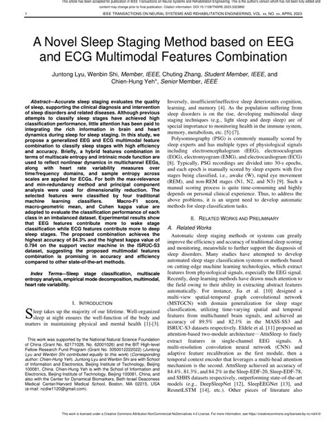 Pdf A Novel Sleep Staging Method Based On Eeg And Ecg Multimodal