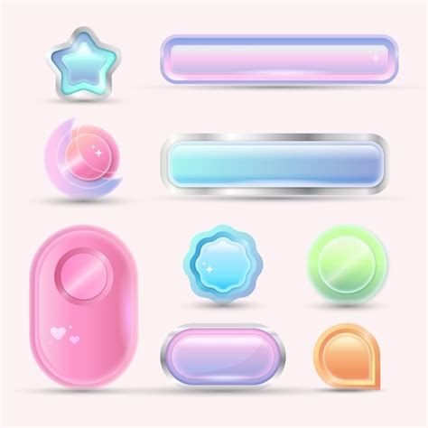 Premium Vector Gradient Color Web Buttons Set In Different Shapes