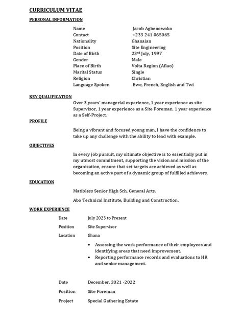 jacob cv 81 download free pdf business