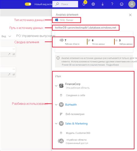 Анализ влияния источника данных power bi microsoft learn