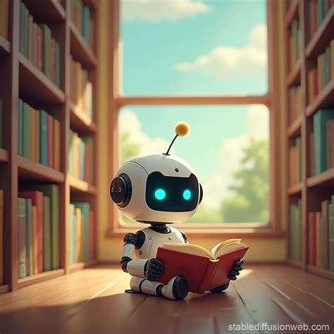 Robot In A Library Prompts Stable Diffusion Online