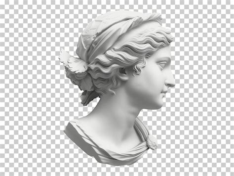 투명한 배경에 고립 된 고대 동상 금성 머리의 지프스 복사본 Png Psd 프리미엄 Ai 생성 Psd