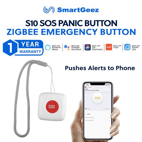 smartgeez zigbee smart sos panic wireless button sensor alarm for