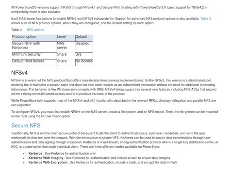 Nfs Dell Powerstore File Capabilities Dell Technologies Info Hub