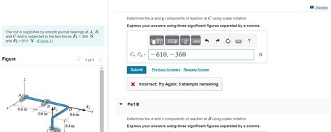 Solved Determine The X And Y Components Of Reaction At C