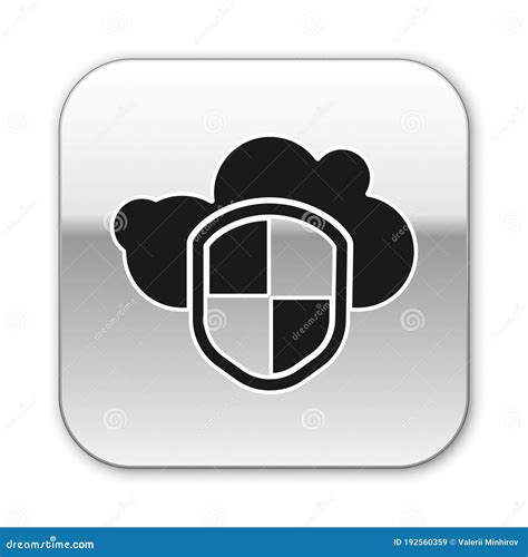 Black Cloud And Shield Icon Isolated On White Background Cloud Storage Data Protection Stock