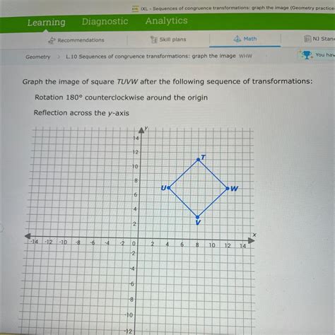 Graph the image of square TUVW after the following sequence of ...