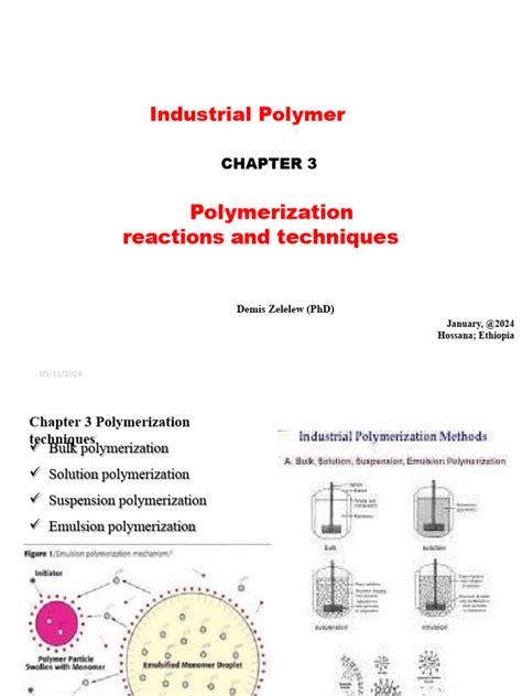 Chapter 3 Industrial Polymerization Reactions And Techniques Pdf Polymerization Emulsion