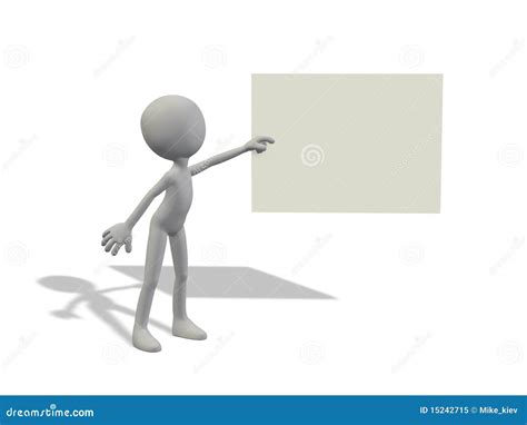 Blank Man Pointing On Board Stock Illustration Illustration Of Blank Board 15242715