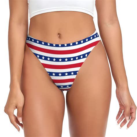 Kdxio American Patriotic Stars And Stripes Pattern Seamless Thongs For