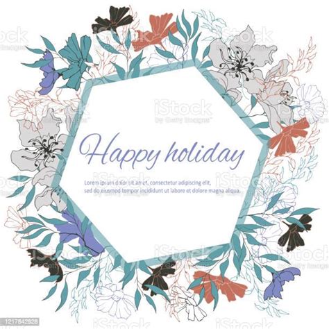 섬세한 수채화 꽃이있는 텍스트 프레임입니다 카드 인사말 초대장을 위한 템플릿입니다 빈티지 꽃 벡터 일러스트레이션입니다 0명에 대한 스톡 벡터 아트 및 기타 이미지 Istock