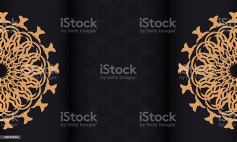 빈티지 패턴의 프린트 레디 초대 디자인 고급스러운 그리스 장식과 텍스트 아래에 배치 검은 배너 0명에 대한 스톡 벡터 아트 및