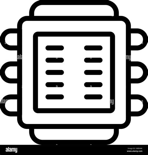 line art icon of a computer chip processing data symbolizing the power