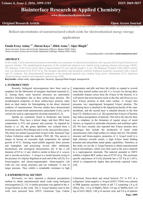 Pdf Helical Microtubules Of Nanostructured Cobalt Oxide For