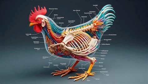 A Drawing Of A Chicken With The Bones Labeled With The Word Bones Premium Ai Generated Image