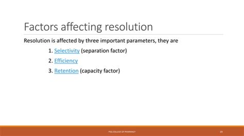 Hplc Parameters Factors Affecting Resolution Pptx