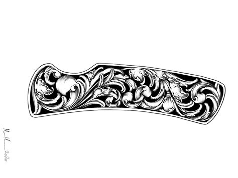 Another Scrollwork Design Idea For A Knife Engraving Rengraving