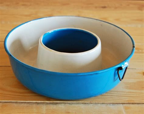 Vintage Blue Danish Enamelware Bakeware Etsy
