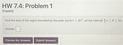 solved hw 7 4 problem 1 1 ﻿point find the area of the