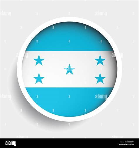 Flag Of Honduras Round Icon With Shadow National Symbol Stock Vector