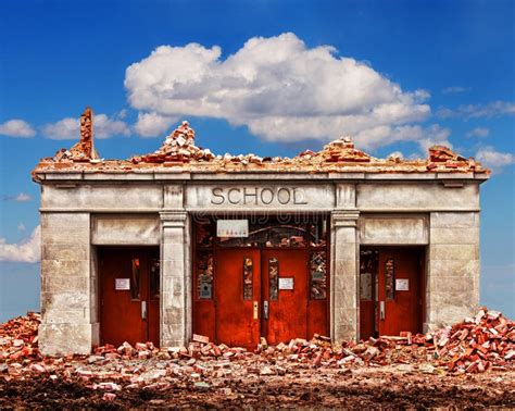 Broken School Stock Image Image Of School Brick Funds 74617993