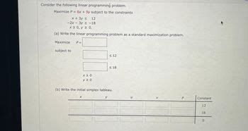 Answered Consider The Following Linear Programming Problem Maximize P X Y Subject To The