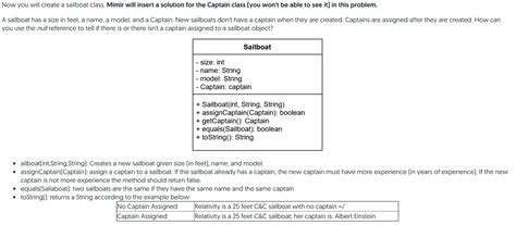 Solved You Will Write Two Separate Classes A Captain Class