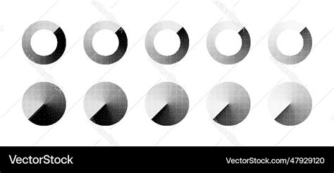circles various density of bitmap dither vector image