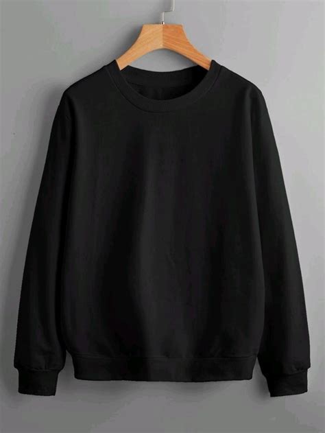Black Sweatshirt Plain Black Sweatshirt Mens Smart Casual Outfits