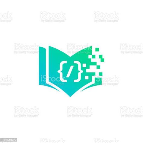 픽셀 북 로고 템플릿 디자인 코딩 북 로고 디자인 벡터 일러스트 로고에 대한 스톡 벡터 아트 및 기타 이미지 로고 책