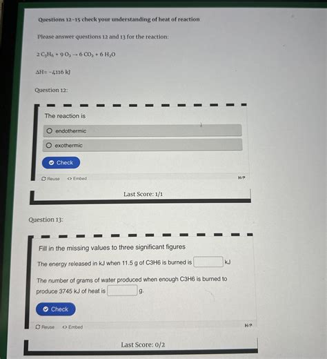 Solved Questions 12-15 ﻿check your understanding of heat of | Chegg.com
