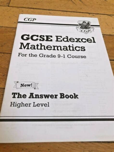 New Gcse Maths Edexcel Answers For Workbook Higher For The Grade 9 1course By Cgp Books