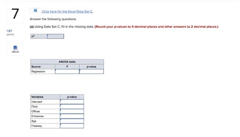 click here for the excel data set c answer the
