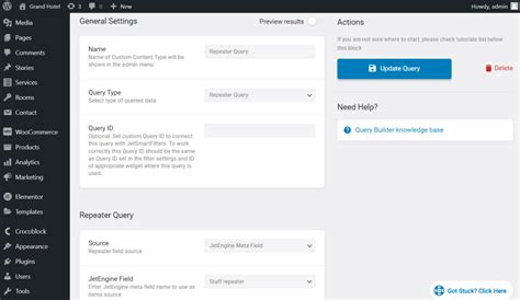 how to set repeater query type jetengine crocoblock