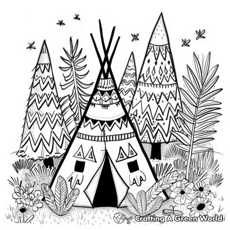 Tepee Coloring Pages Free And Printable
