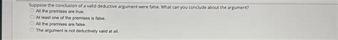 Solved Suppose The Conclusion Of A Valid Deductive Argument