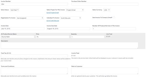 Invoice Layout WP CRM System