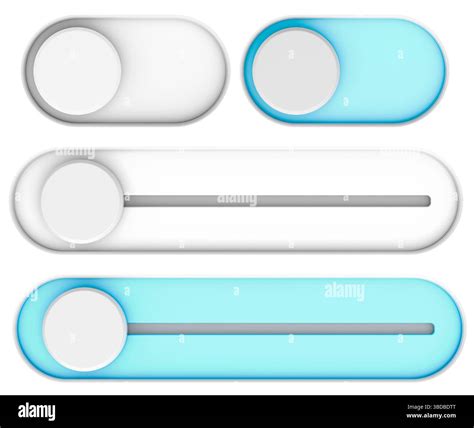 Ui Toggle Switches And Sliders On Off Interface Elements Mockup 3d