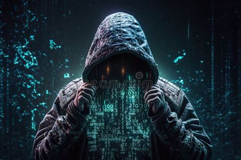 Cybersecurity Computer Hacker With Hoodie Vulnerability And Hackercodingmalware Concept On