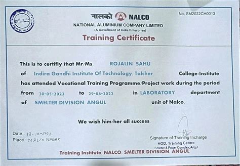 rojalin sahu on linkedin internship intern trainee nalco