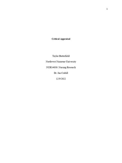 Critical Appraisal Pdf Statistics Randomized Controlled Trial