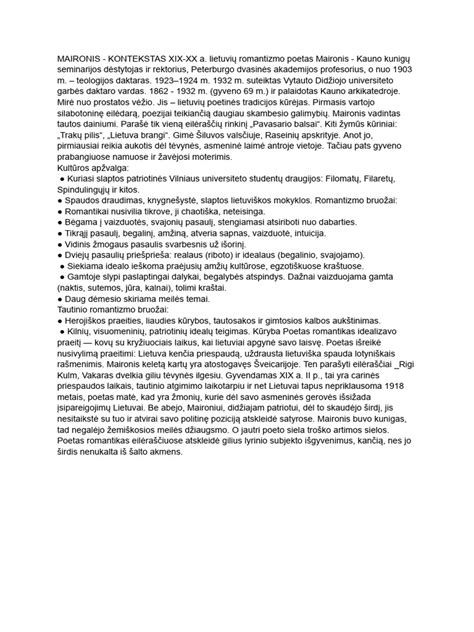 Maironis Kontekstas Xix Xx A Pdf